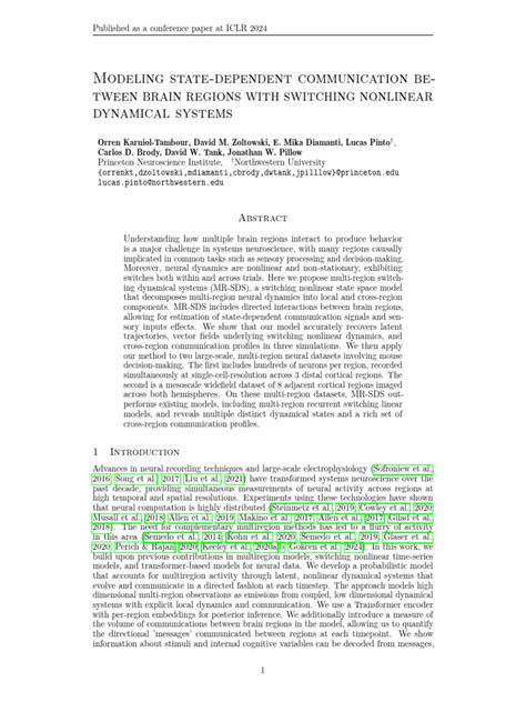2023 Modeling State Dependent Communication Between Brain Regions With Switching Nonlinear