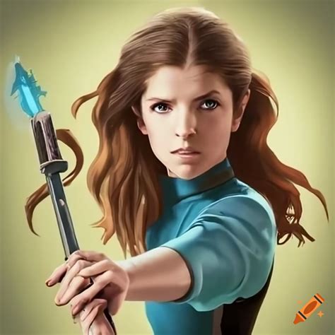 Young Anna Kendrick As A Starfleet Officer With A Magic Spear In An