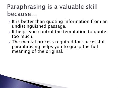 Quoting Paraphrasing And Summarizing Pptx