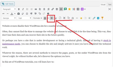 In Wordpress How Do You Justify Text Jzawireless