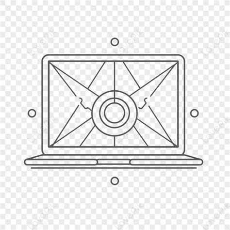 Screen Ng Computer Na Gawa Sa Black Line Art Vectorlinya Ng Vector Larawannumero Ng Graphics