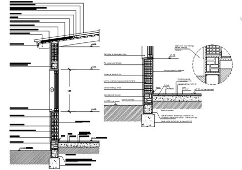 Side And Cut Constructive Structure Cad Drawing Details Dwg File