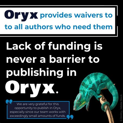Did You Know That You Can Publish In Oryx Even If You Dont Have