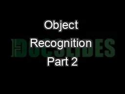 PPT Object Recognition Part PowerPoint Presentation