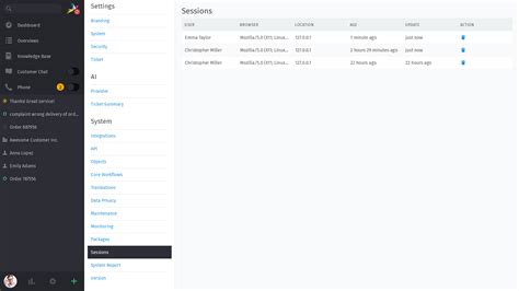 Sessions — Zammad Admin Documentation Documentation
