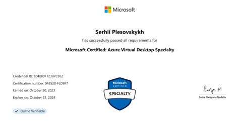 Sergey Plesovskykh On Linkedin View My Verified Achievement From Microsoft Azure Cloud P S