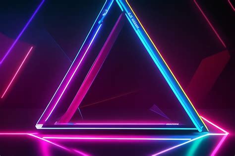 Premium AI Image Cool Geometric Triangular Figure In A Neon Laser