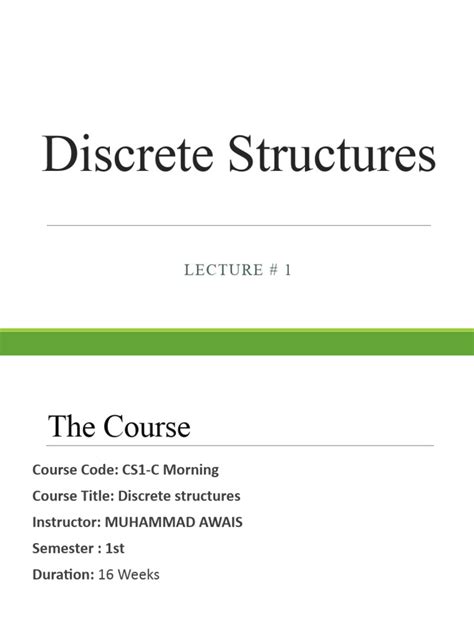 lecture 1 ds pdf logic discrete mathematics