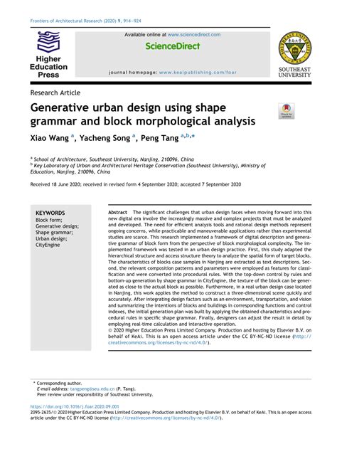 Pdf Generative Urban Design Using Shape Grammar And Block