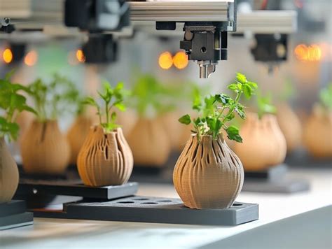 3d Printers Producing Objects Using Recycled Materials Highlighting The Sustainable Application