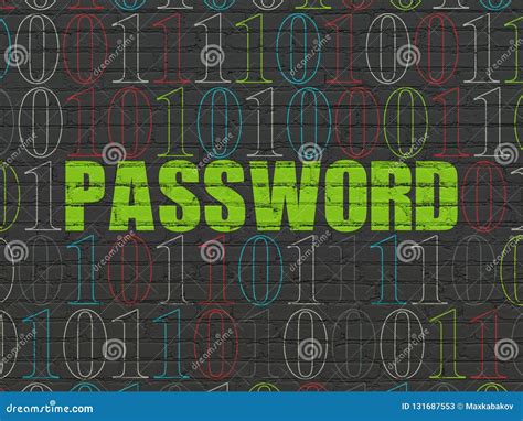 Safety Concept Password On Wall Background Stock Illustration