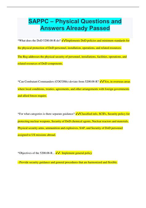 Sappc Physical Questions And Answers Already Passed Sappc Stuvia Us