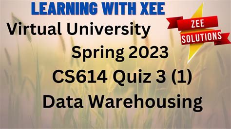 Cs614 Quiz 3 1 Spring 2023 Virtual University Of Pakistan Youtube