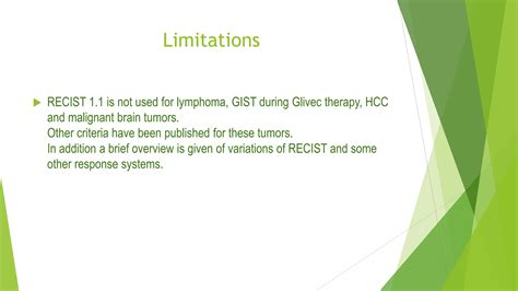 Recist Criteria Response Evaluation Criteria In Solid Tumors Pptx