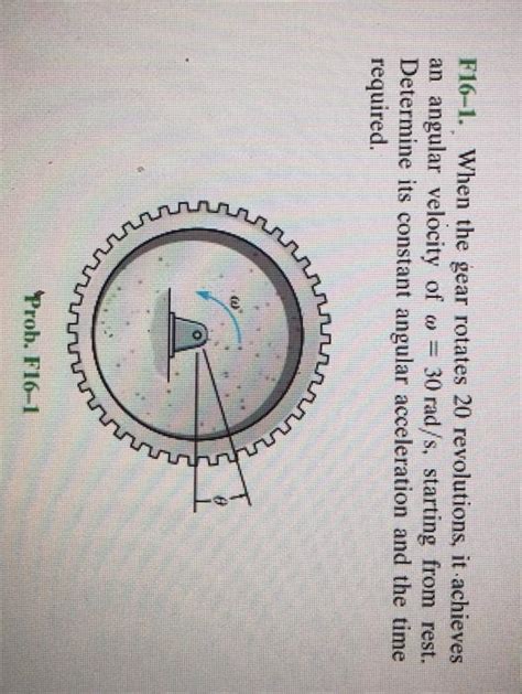 Solved F16 1 When The Gear Rotates 20 Revolutions It
