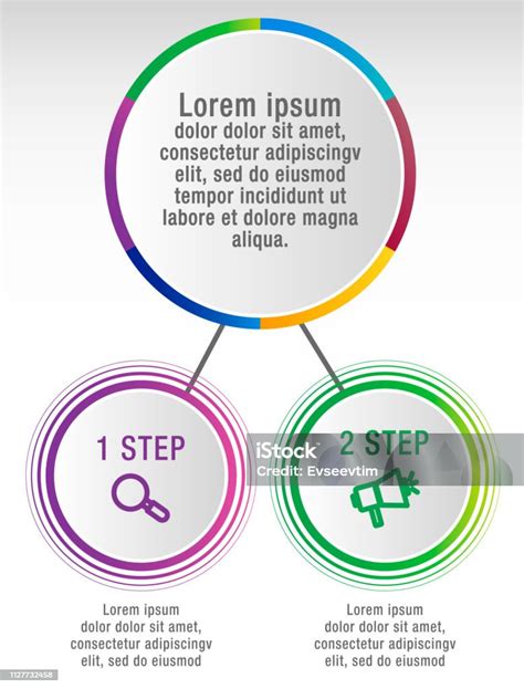 현대 벡터 일러스트 레이 션 3d 데이터 시각화입니다 두 요소 분야 아이콘 Infographic 원형 템플릿 비즈니스 프레 젠 테이 션 웹 디자인 인터페이스 2 단계