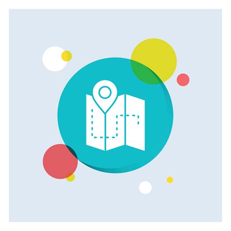 Map Camping Plan Track Location White Glyph Icon Colorful Circle Background 12960448 Vector