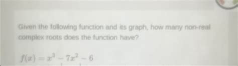 Solved Given The Following Function And Its Graph How Many