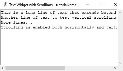 How To Set Horizontal Scrollbar For Text Widget In Tkinter Python