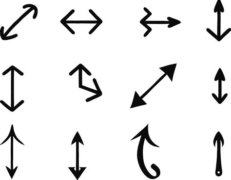 Collection Of Black Directional And Movement Indicators Arrows Symbols