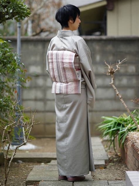 ごまめの歯ぎしり銀鼠の色無地の浴衣を使ったコーディネート WEAR