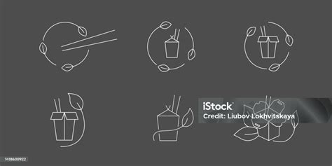 패스트 푸드와 레스토랑 카페에 대한 채식주의 자 친화적 인 에코 포장 기호를 가져갑니다 가방에 대한 스톡 벡터 아트 및 기타