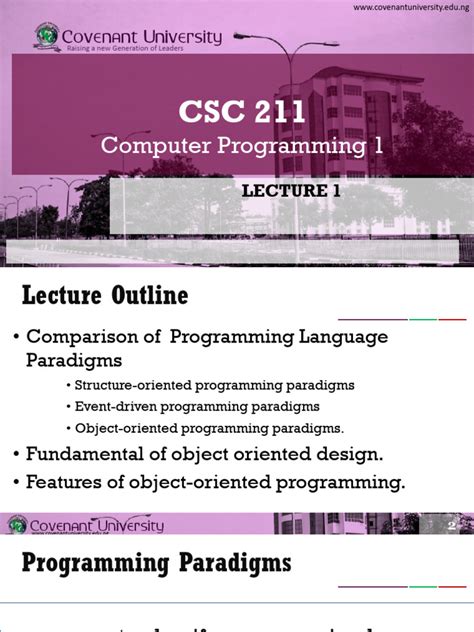 Csc211 Lecture 1 Pdf