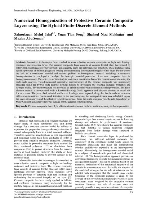 Pdf Numerical Homogenization Of Protective Ceramic Composite Layers