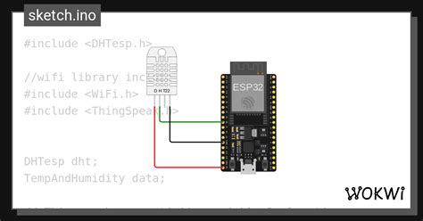 Dht With Thingspeak Wokwi Esp32 Stm32 Arduino Simulator