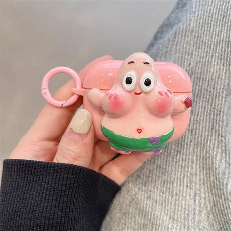 Capa Para Airpods 3d Cute Cartoon Spongebob Fone De Ouvido Bluetooth Sem Fio De Silicone Dura