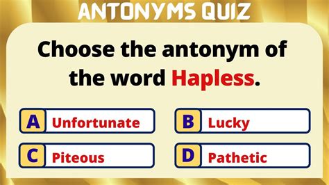 Antonym Quiz 6 Words Antonyms Words Opposite In Meaning Can You