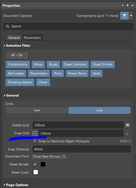 Grid Differences Between Schematic Library And Schematic Page