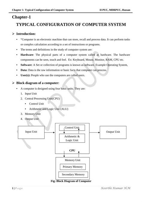 Pdf Chapter 1 Typical Configuration Of Computer System · Chapter 1 Typical Configuration Of