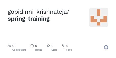 Github Gopidinni Krishnatejaspring Training