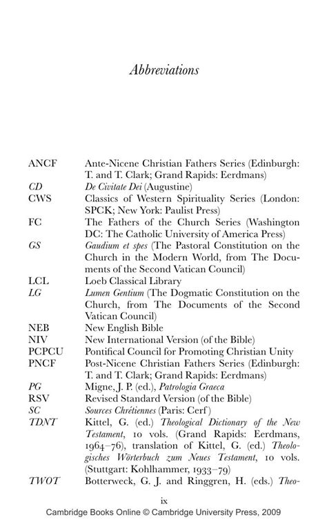 List Of Abbreviations Ecumenism Christian Origins And The Practice