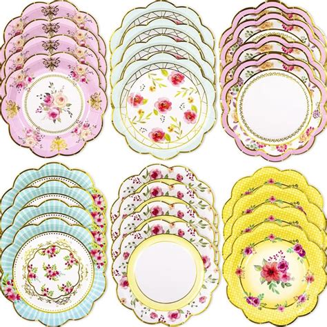Fancy Land Floral Paper Plates 728 Inches Vintage Small Party Plate 24 Ct In 2024 Tea Party