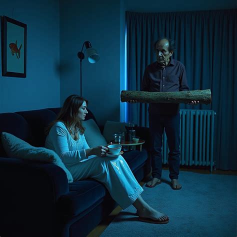 Logarithmic Surreal Night Scene With Dark Humor And Symbol