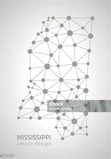 미시시피 회색 벡터 현대 윤곽선 다각형 관점 삼각형 점 지도 0명에 대한 스톡 벡터 아트 및 기타 이미지 0명 3차원 형태 그늘 Istock