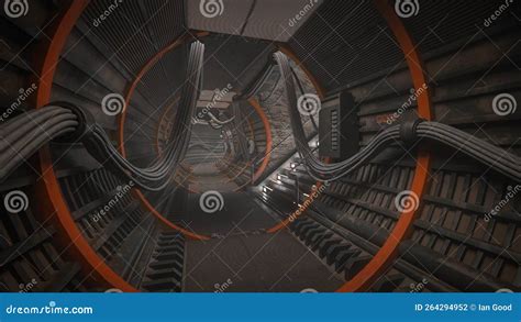 dark moody atmospheric underground tunnel cyberpunk science fiction
