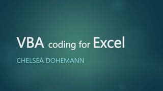 Excel 2016 VBA PPT Slide Deck For Basic To Adavance VBA Learning PPT