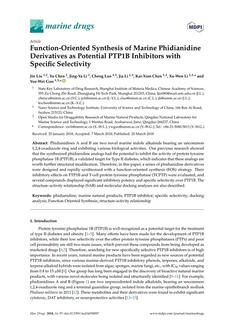 Pdf Function Oriented Synthesis Of Marine Phidianidine Derivatives As