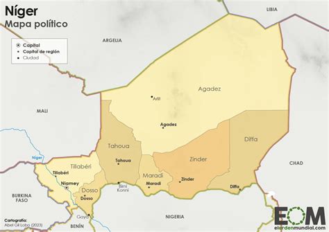 El Mapa Político De Níger Mapas De El Orden Mundial Eom