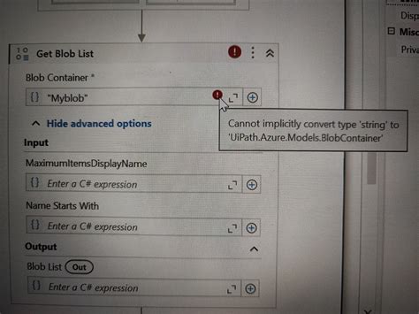 Getting Error To Connect Azure Blob Storage Activities Uipath