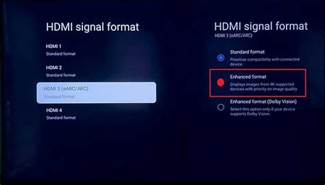 Difference Between Sony Hdmi Enhanced Format And Standard Format Tvsbook