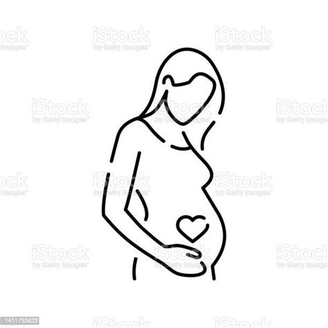 임신 관리 선형 아이콘입니다 산전 기간 모성 부모 아기를 기대합니다 의료 절차 가는 선 그림입니다 등고선 기호입니다 벡터 절연 윤곽선 도면 편집 가능한 스트로크 임신에 대한