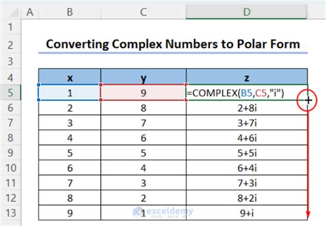 how to convert complex numbers to polar form in excel