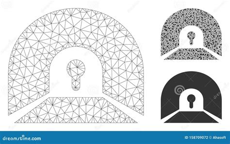 Private Tunnel Vector Mesh Carcass Model And Triangle Mosaic Icon Stock Vector Illustration Of