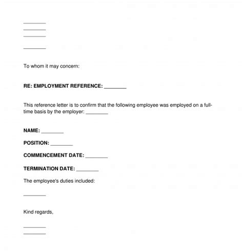 Employment Reference Sample Template Word And PDF