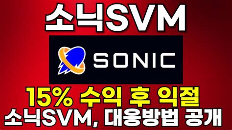 소닉 Svm 15 수익 후 익절 소닉svm 대응방법 공개 Youtube