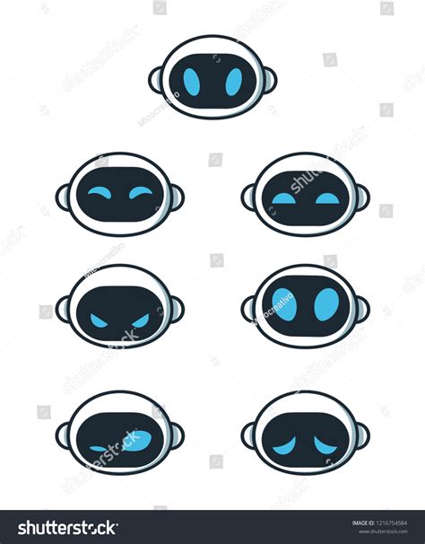 Cute Robot Bot Face Emotion Character Stock Vector Royalty Free